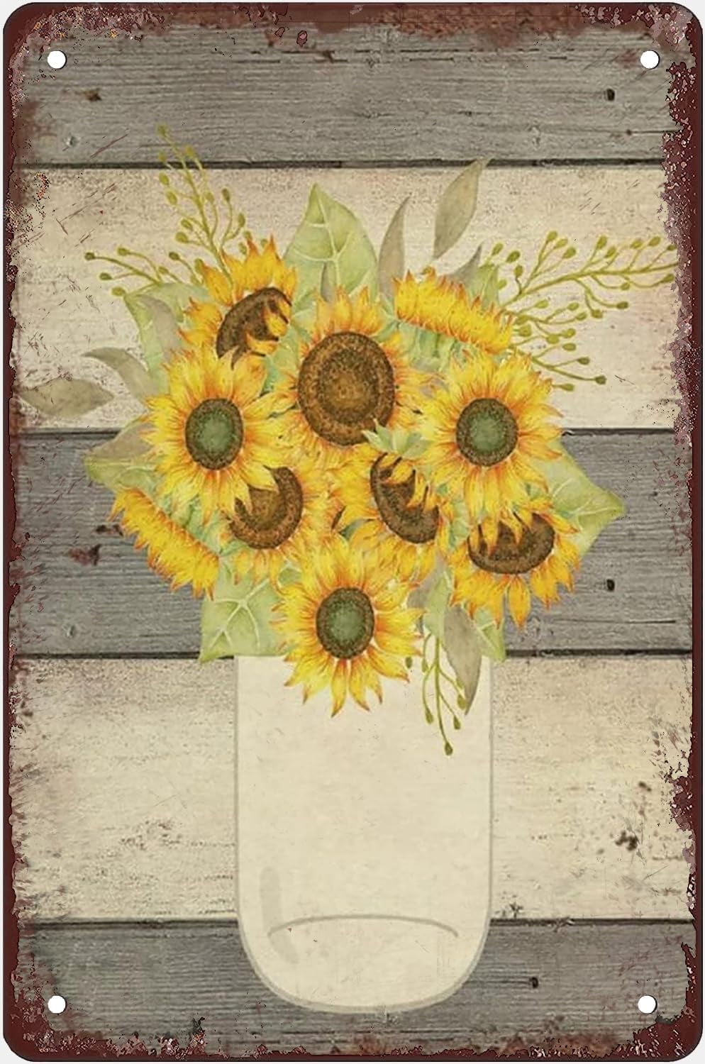 Metal Tin Sign 8x12 Inch Vintage Metal Tin Sign A Bunch Of Sunflower ...
