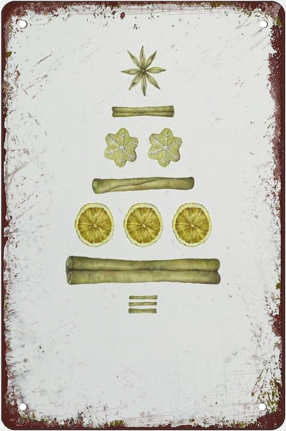 Metal Tin Sign 8x12 Inch Vintage Christmas Wall Art Tin Sign Christmas ...