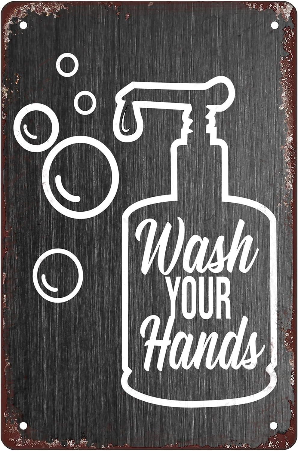 Metal Tin Sign 8x12 Inch Wash Your Hands Vintage Tin Sign Plague Wall ...