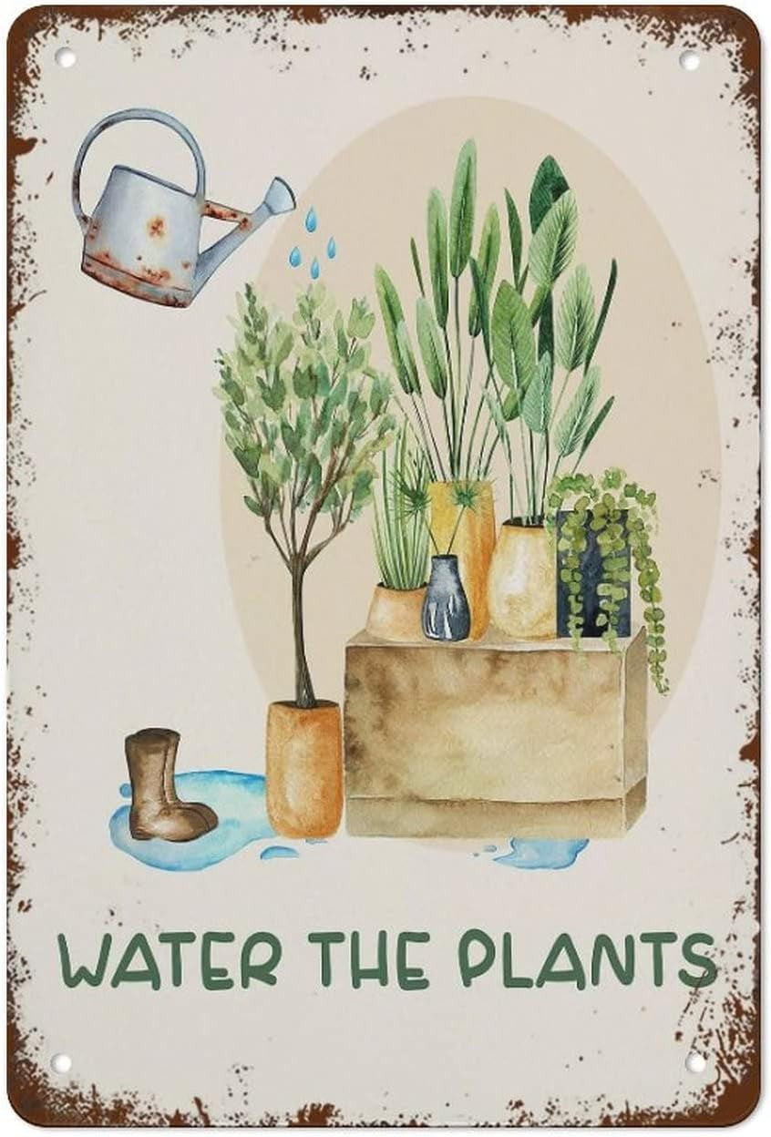 Metal Tin Sign 8x12 Inch Water The Plants Vintage Metal Signs Metal Tin ...