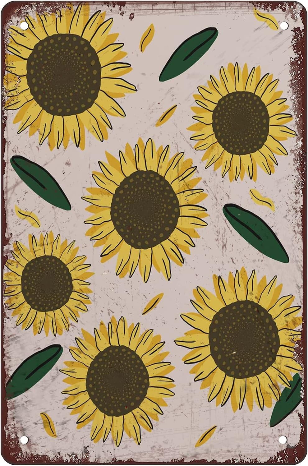 Metal Tin Sign 8x12 Inch Yellow Sunflowers Vintage Garden Tin Sign ...