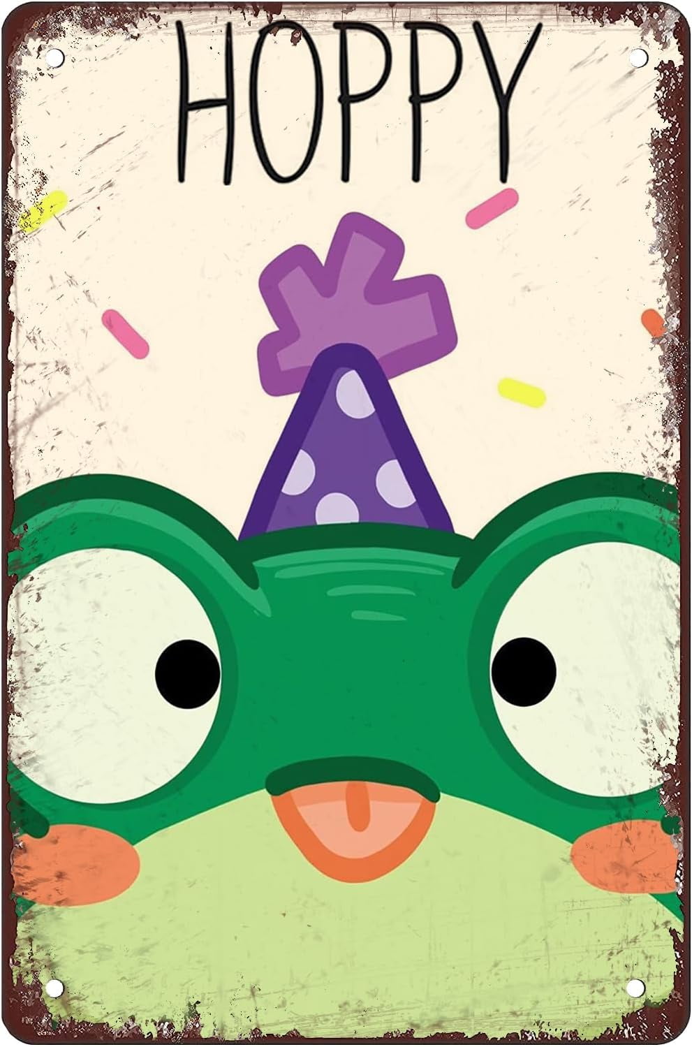Metal Tin Sign 8x5.5 Inch Hoppy Frog Tin Sign Room Decor Frogs Gifts ...