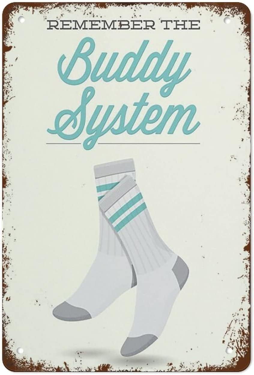 Metal Tin Sign 8x5.5 Inch Laundry Room Remember The Buddy System Dryer ...