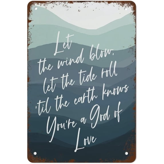 Metal Tin Sign 8x5.5 Inch Tin Signs Wall Art Decor Let The Wind Blow ...