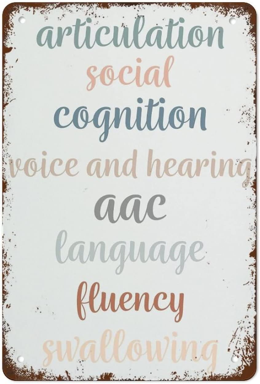 Metal Tin Sign 8x5.5 Inch Tin Signs Wall Art Decor Speech Therapy ...