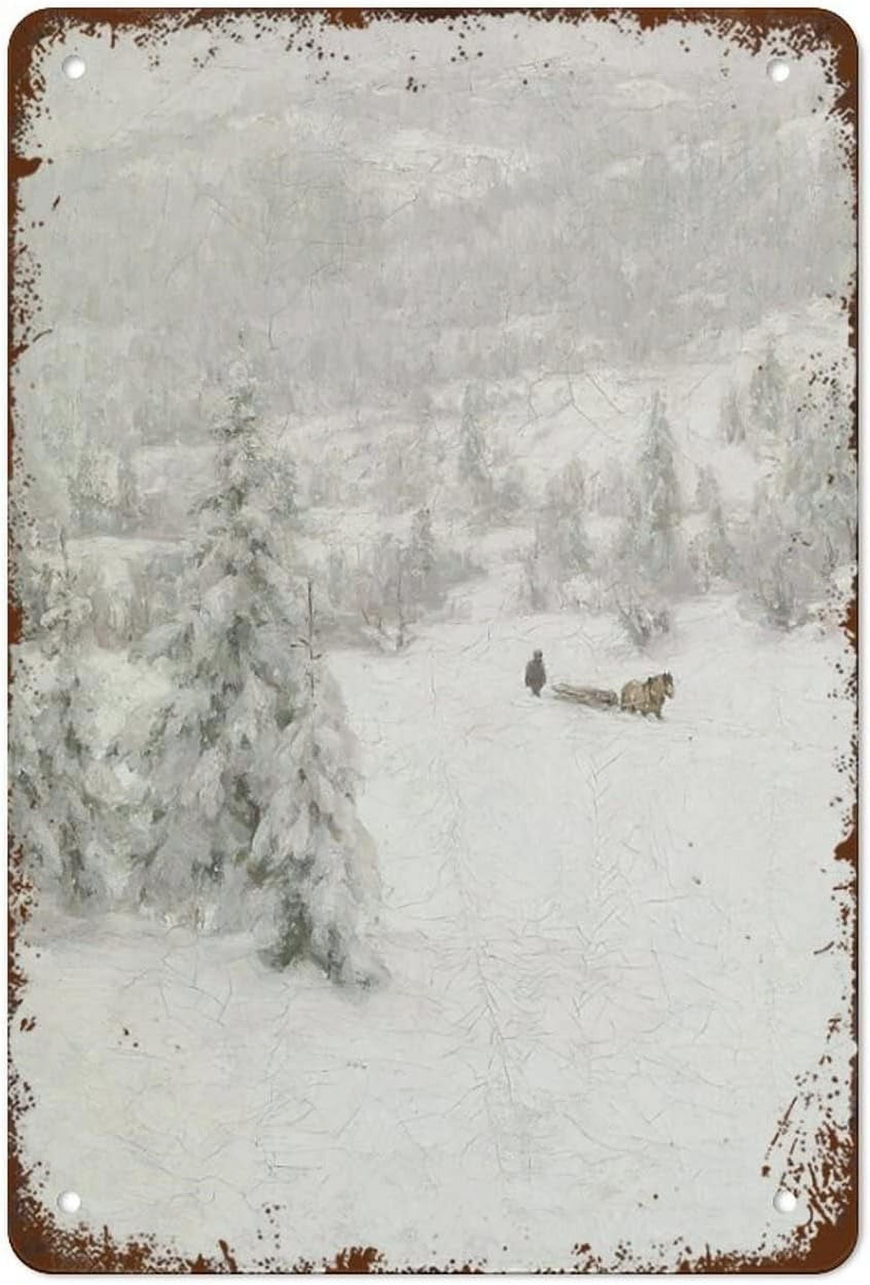 Metal Tin Sign 8x5.5 Inch Snow Sign Bar Decor Vintage Metal Signs Metal ...