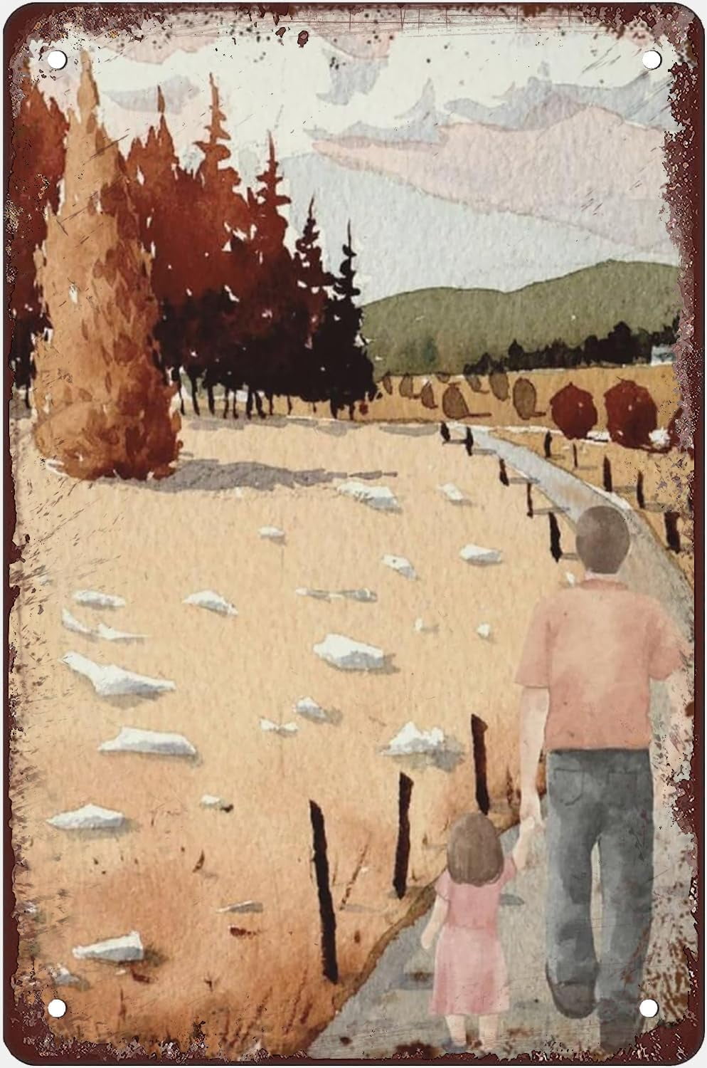 Metal Tin Sign 8x5.5 Inch Templates Happy Father's Day Theme My Dad My ...