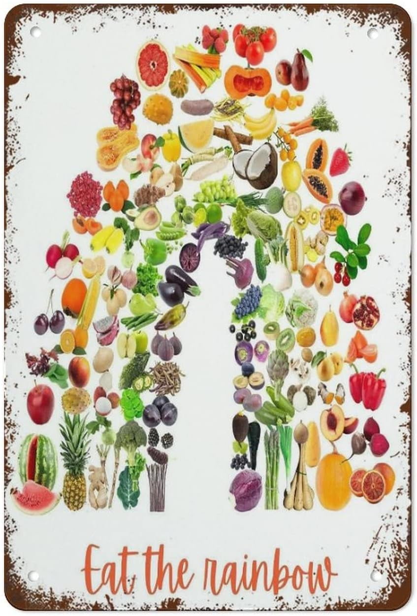 Metal Tin Sign 8x5.5 Inch Vintage Metal Tin Signs Eat The Rainbow Art ...