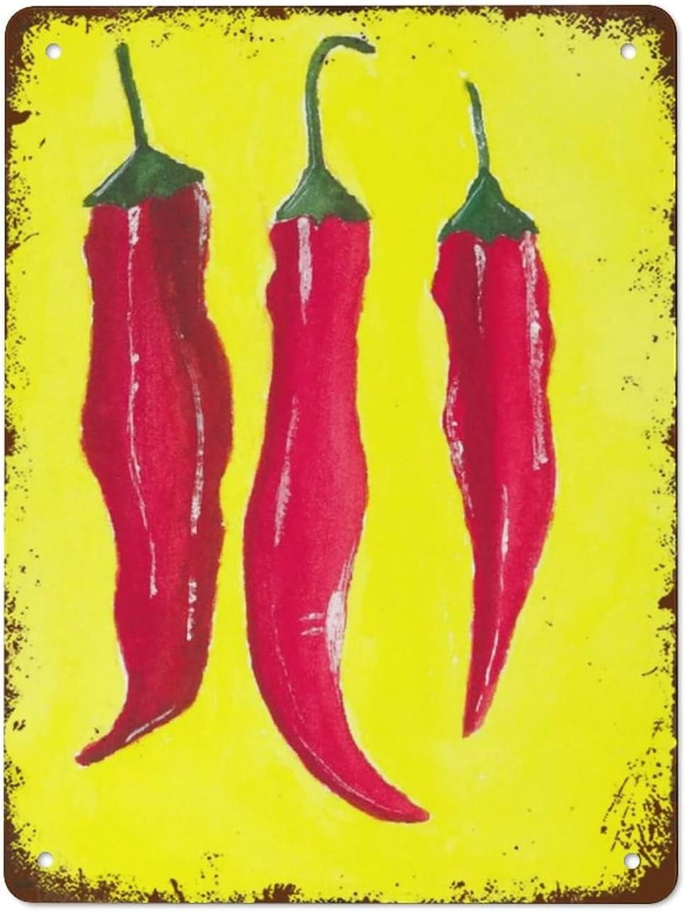 Metal Tin Sign 8x5.5 Inch Vintage Tin Signs Wall Art Decor Chilli ...