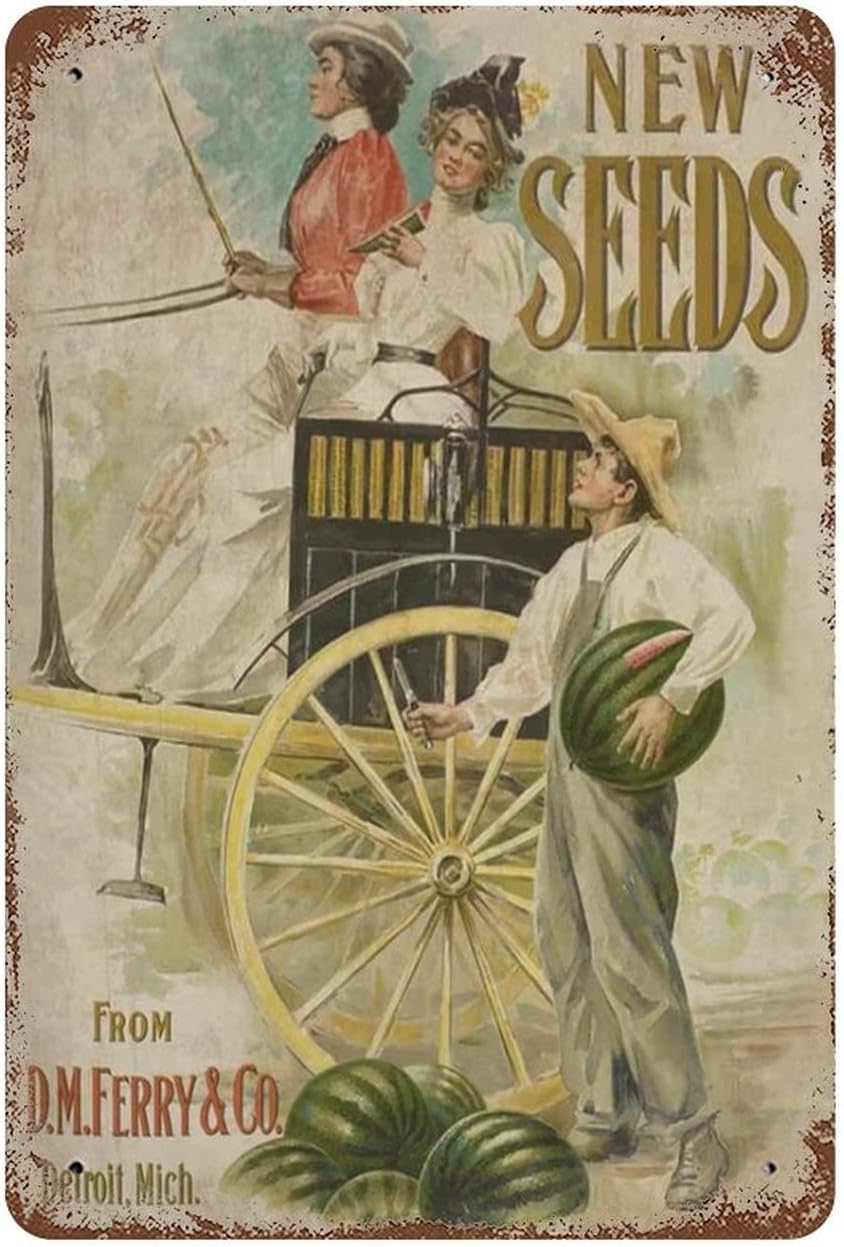 Metal Tin Sign 8x5.5 Inch Watermelon Seeds Tin Signs Retro Poster Decor ...