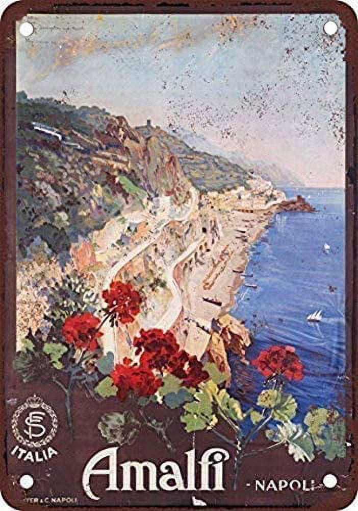 Metal Tin Sign Amalfi Italy Vintage Look Reproduction Metal Aluminum ...