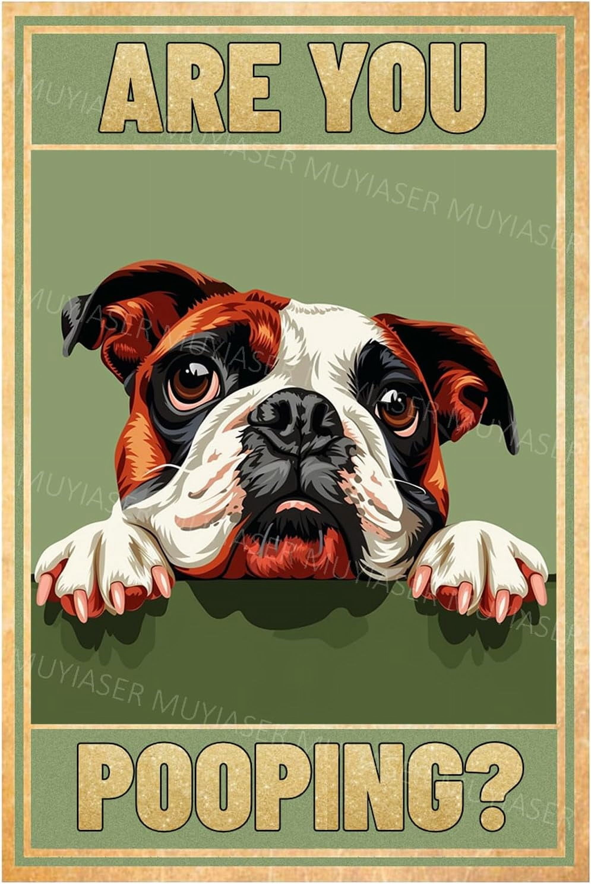 Metal Tin Sign Are You Pooping Bulldog Vintage Metal Signs Retro ...