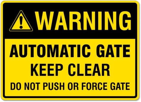 Metal Tin Sign Automatic Gate Warning Sign Farming Signs Close The Gate ...
