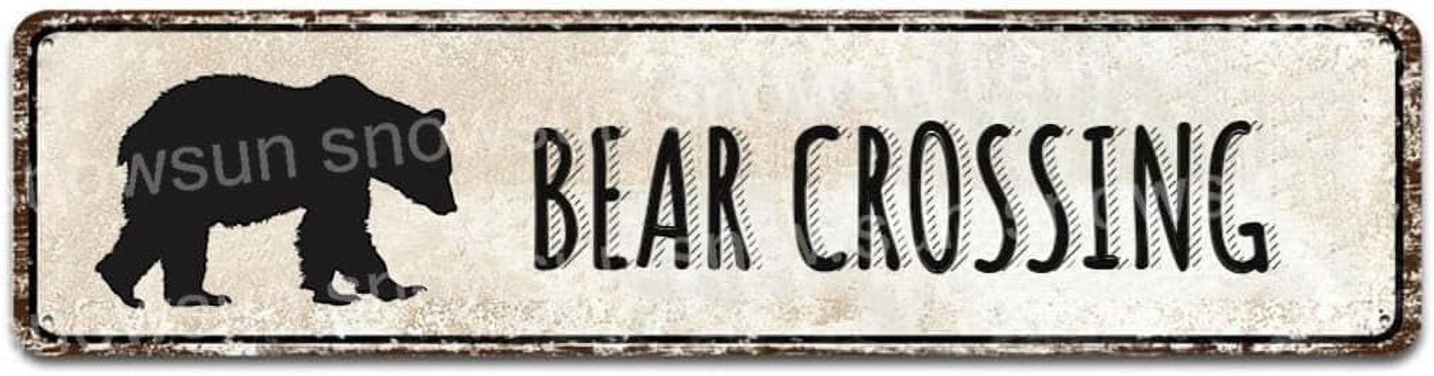 Metal Tin Sign Bear Crossing Metal Signs Vintage Signs Retro Sign For ...