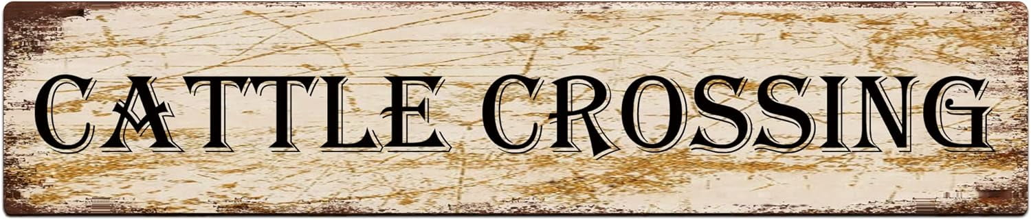 Metal Tin Sign Cattle Crossing sign Retro Aluminum Metal Sign for ...