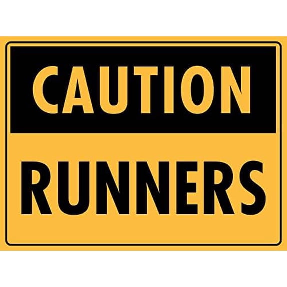 Metal Tin Sign Caution Runners Sign Warning Security Notice Signs ...
