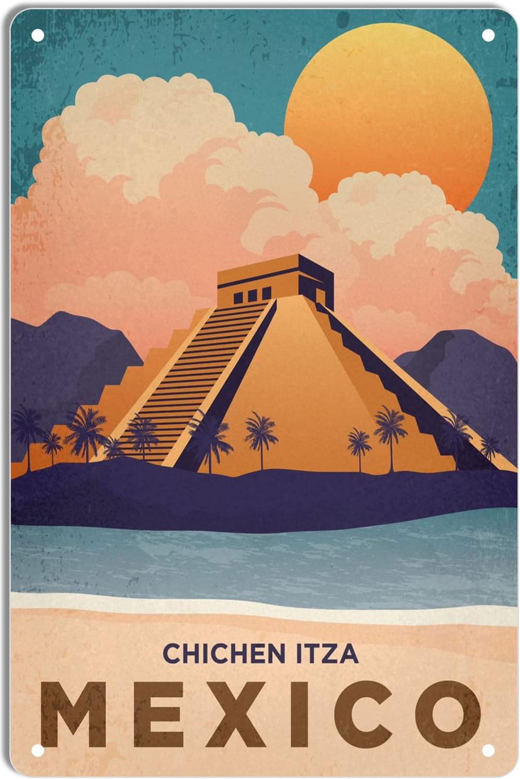 Metal Tin Sign Chichen Itza Mexico Poster Wall Decor Fun for Home ...