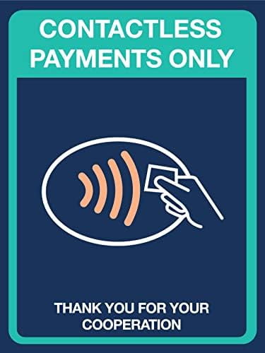 Metal Tin Sign Contactless Payments Only Sign Warning Security Notice ...
