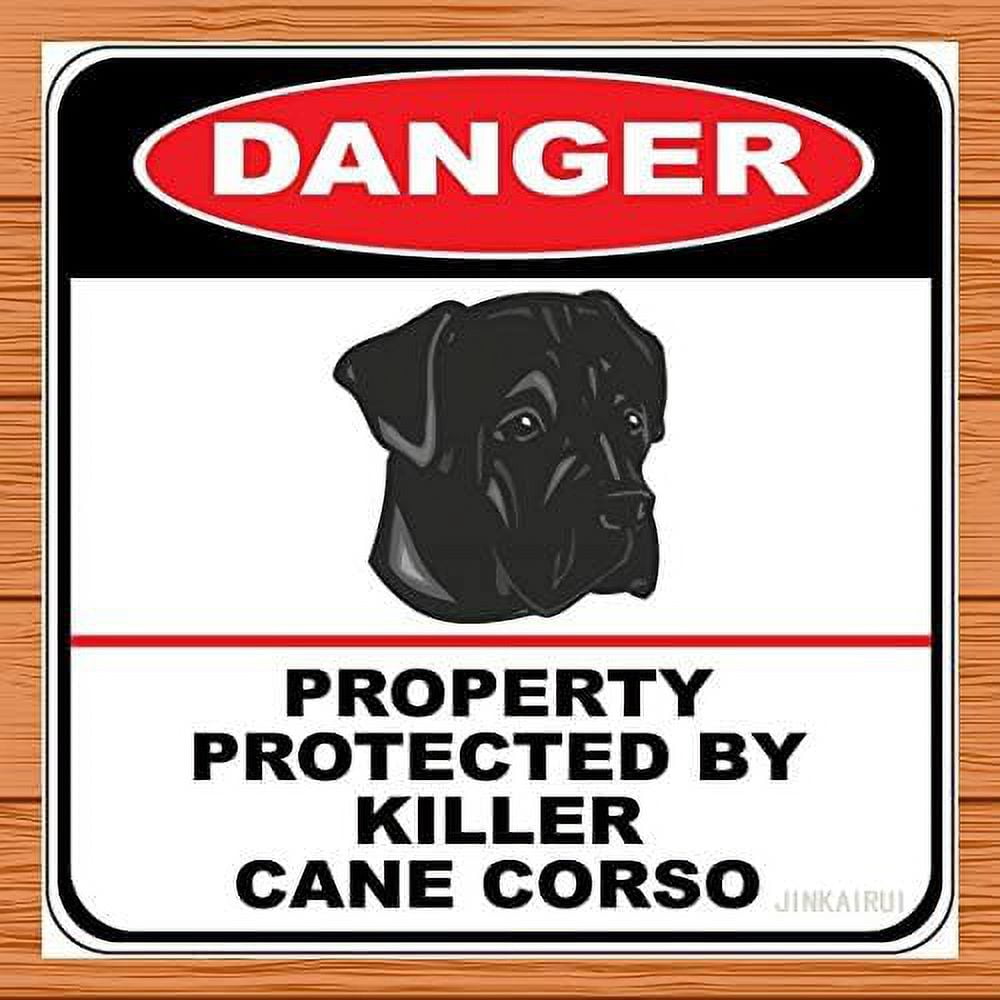 Metal Tin Sign Danger Property Protected by Killer Cane Corso Sign For ...