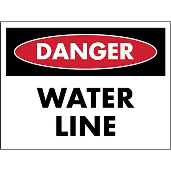 Metal Tin Sign Danger Water Line Signs Security Warning Notice Signs ...