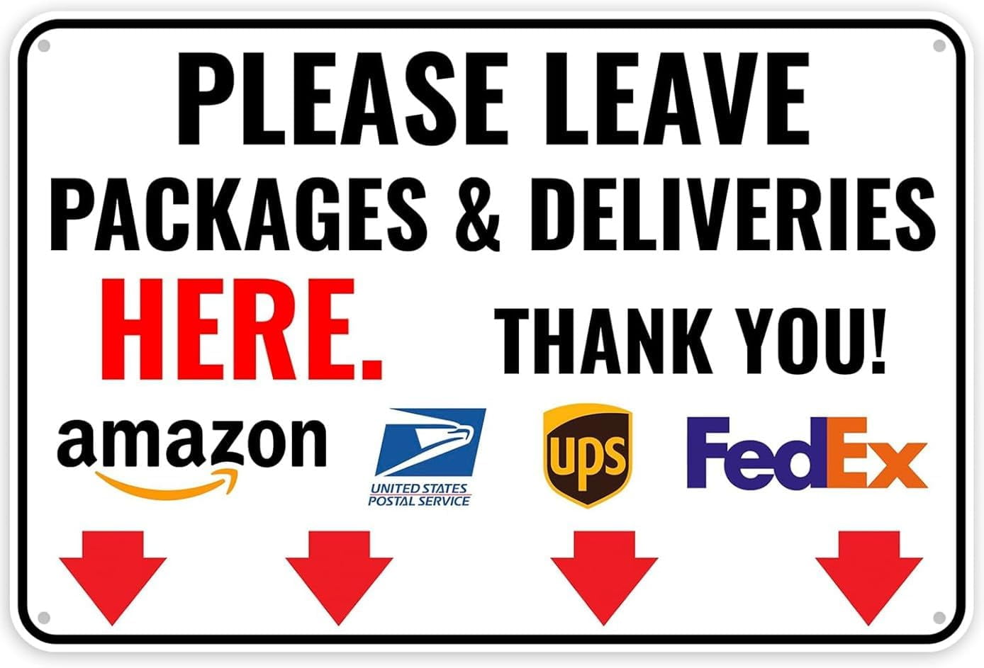 Metal Tin Sign Delivery Sign For Packages - Please Leave Packages ...