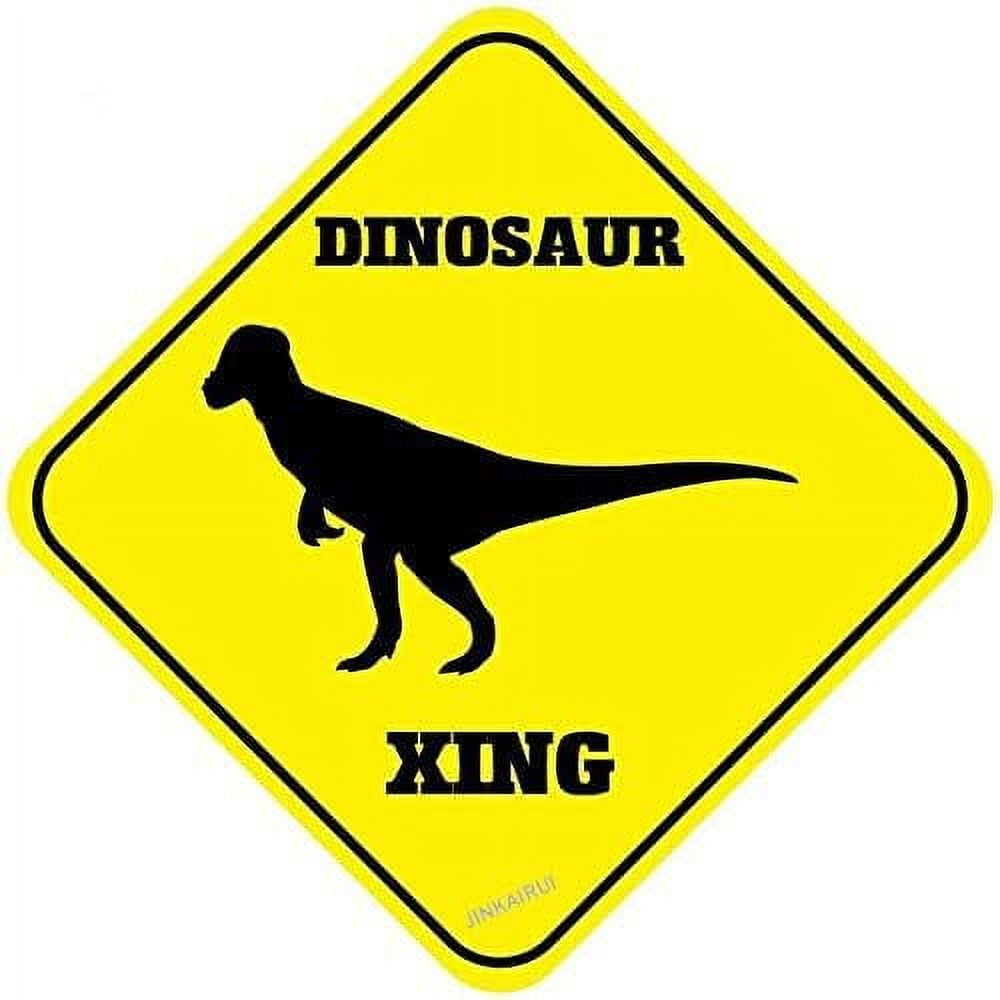 Metal Tin Sign Dinosaur Xing Sign For Home Office Bar Indoor Outdoor ...