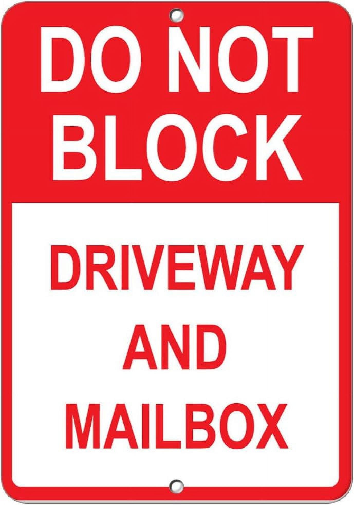 Metal Tin Sign Do Not Block Driveway and Mailbox Parking No Border Sign ...