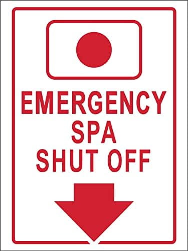 Metal Tin Sign Emergency Spa Shut Off Sign Caution Danger Safety ...