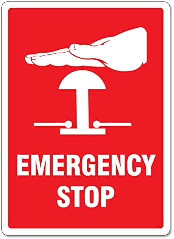 Metal Tin Sign Emergency Stop Button Sign Safety Signs Personal ...