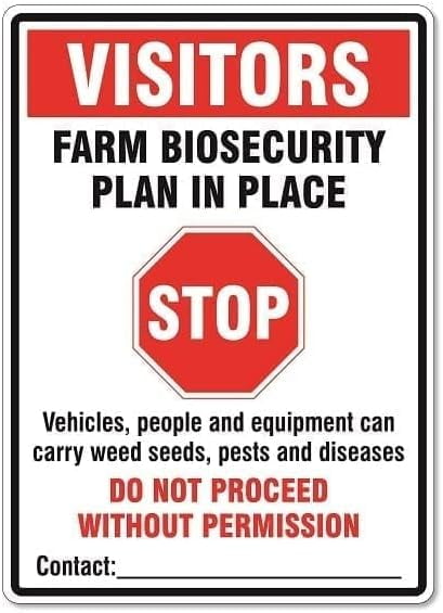 Metal Tin Sign Farm Biosecurity Plan In Place Sign Farming Signs ...