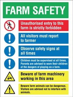 Metal Tin Sign Farm Safety Sign Warning Security Notice Signs Industry ...