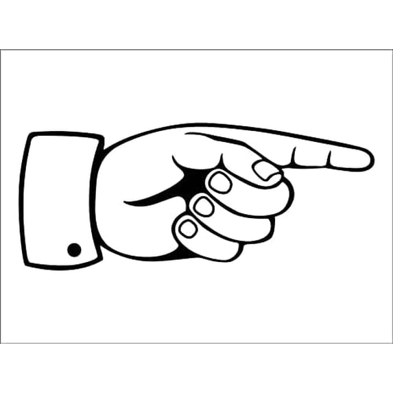 Metal Tin Sign Finger Pointing Right Sign Caution Danger Safety ...