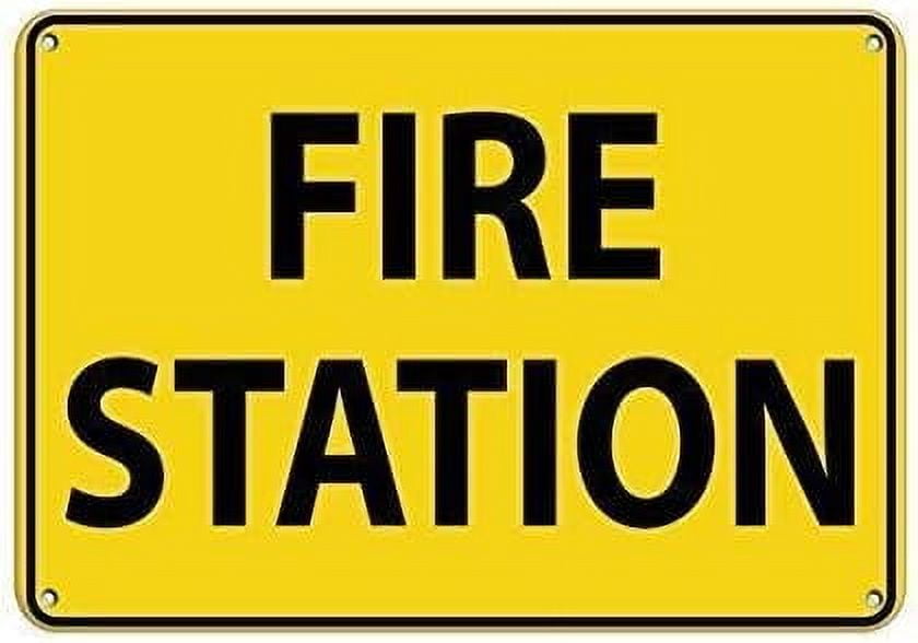 Metal Tin Sign Fire Station Hazard Sign Fire Sign Metal Aluminum Sign ...