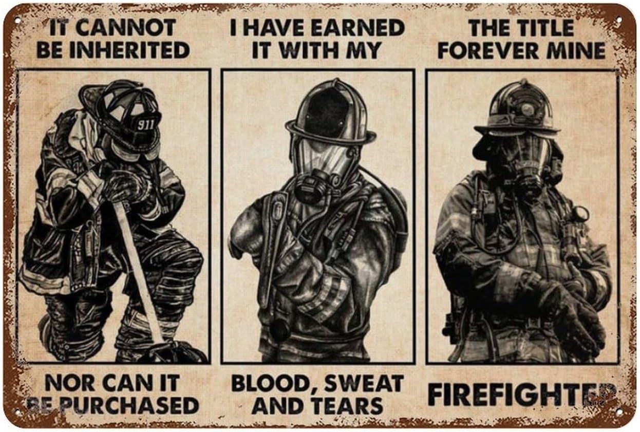 Metal Tin Sign Firefighter Honor Poster The Title Forever Mine ...