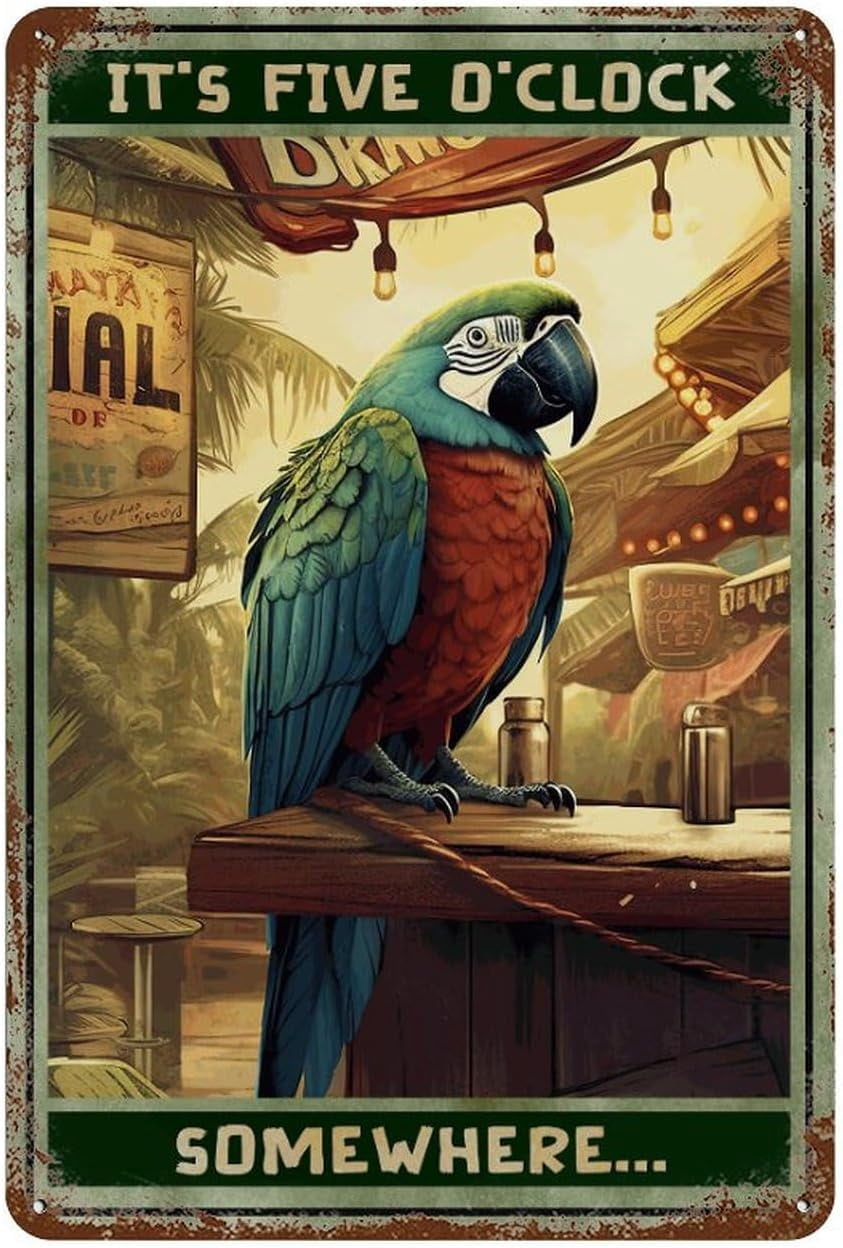 Metal Tin Sign It's Five O'clock Somewhere Gifts Posters Happy Hours ...