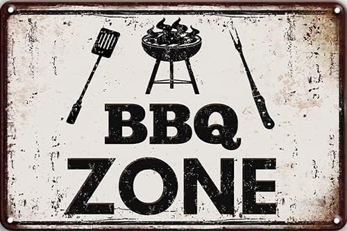 Metal Tin Sign Food BBQ Zone Metal Wall Signs Tin Plaques Metal Tin ...