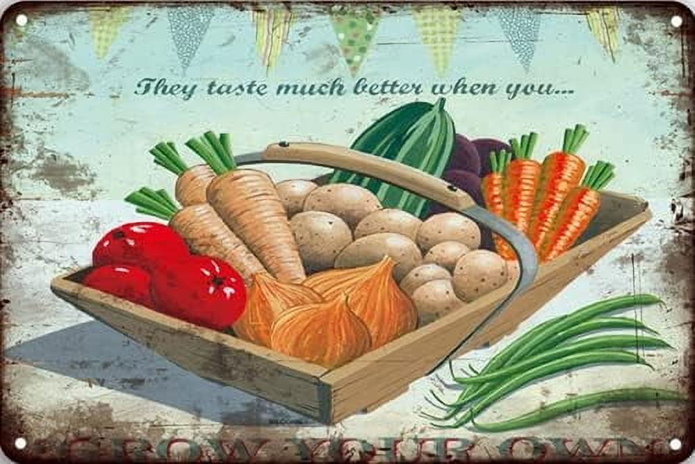 Metal Tin Sign Food Vegetables They Taste Much Better When You ...
