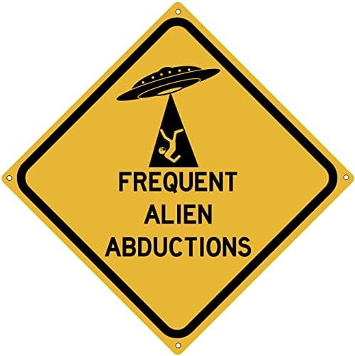 Metal Tin Sign Frequent Alien Abductions Road Pub Garage Diner Cafe ...
