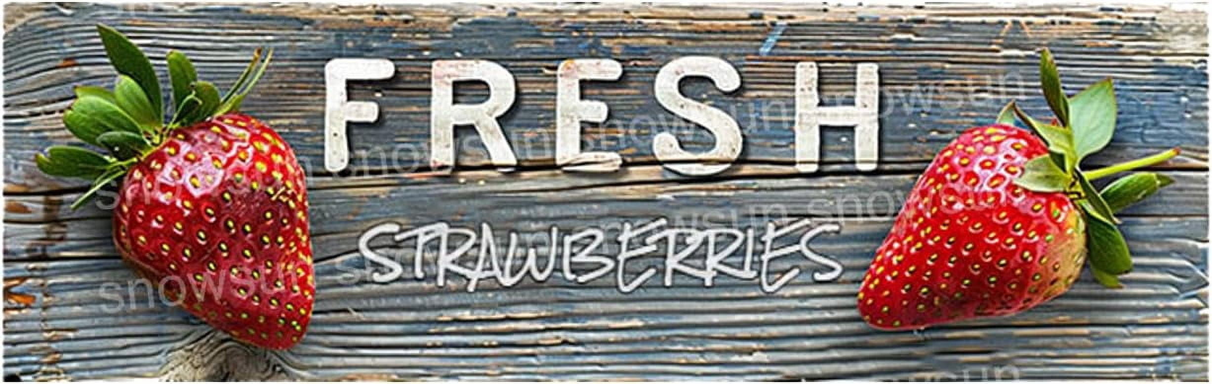 Metal Tin Sign Fresh Strawberries Metal Signs Vintage Signs Retro Sign ...