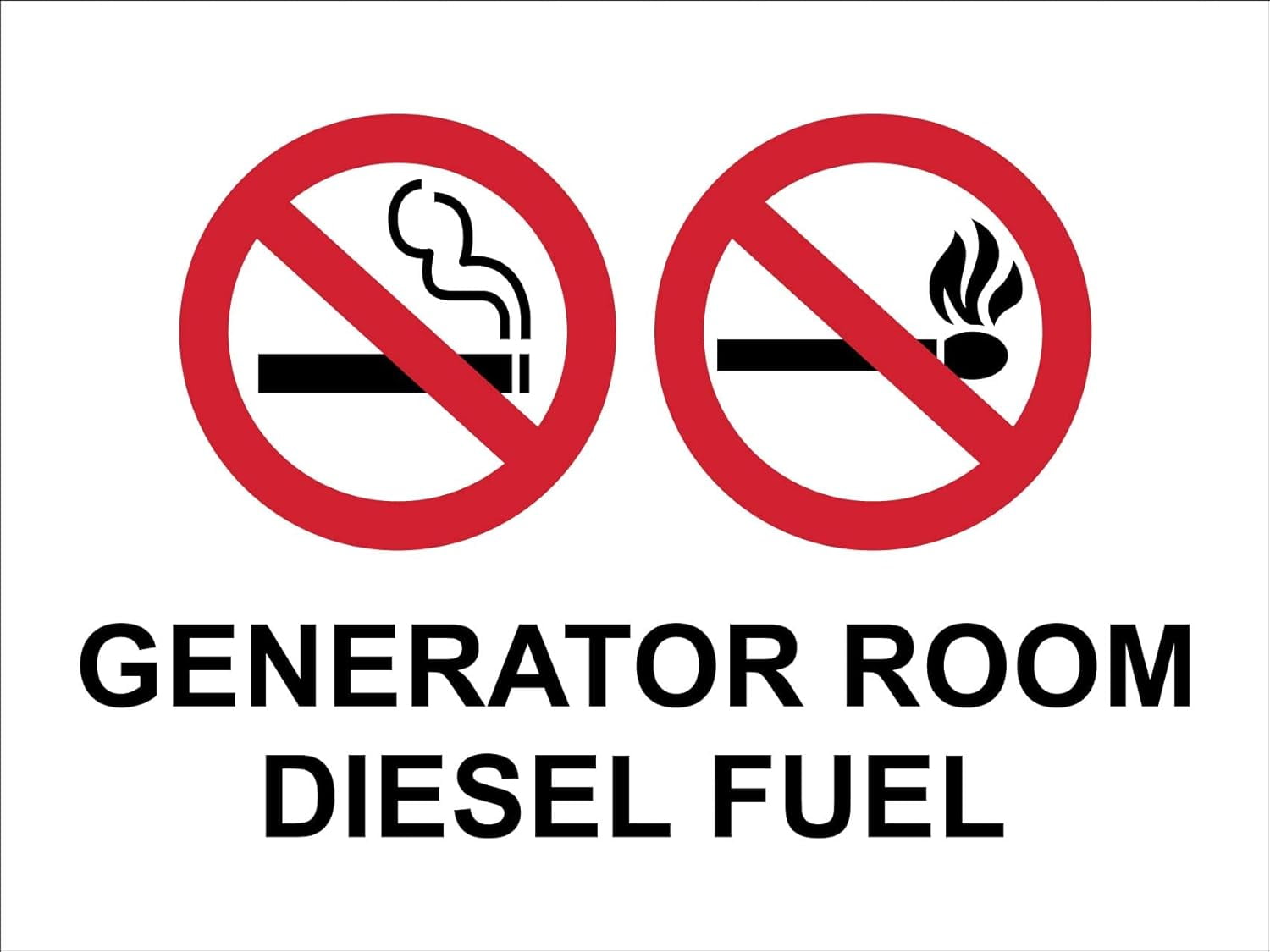 Metal Tin Sign Generator Room Diesel Fuel No Smoking No Vaping Sign ...