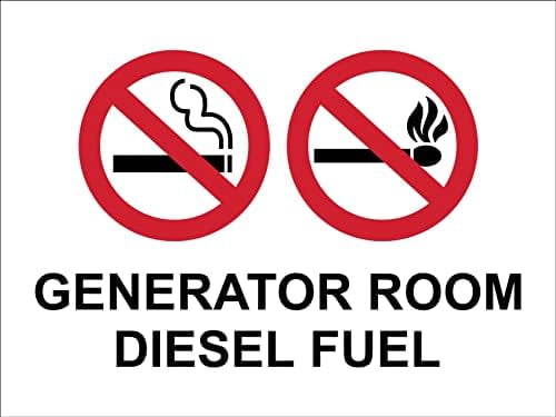 Metal Tin Sign Generator Room Diesel Fuel No Smoking No Vaping Sign ...