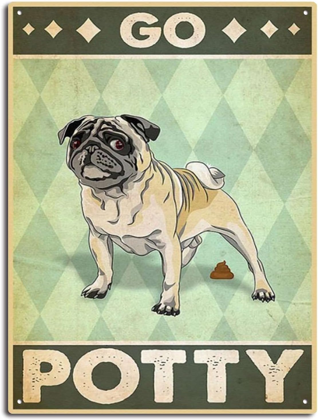 Metal Tin Sign Go Potty Sign Vintage Tin Sign Retro Sign Aluminum Signs ...