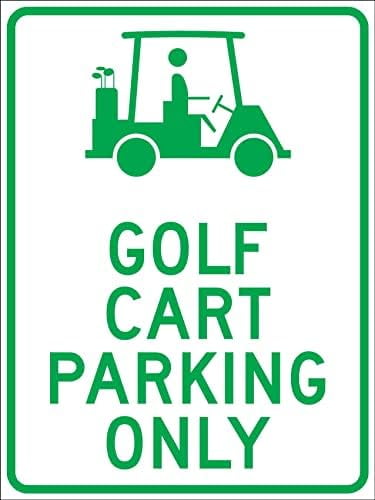 Metal Tin Sign Golf Cart Parking Only Sign Warning Security Notice ...