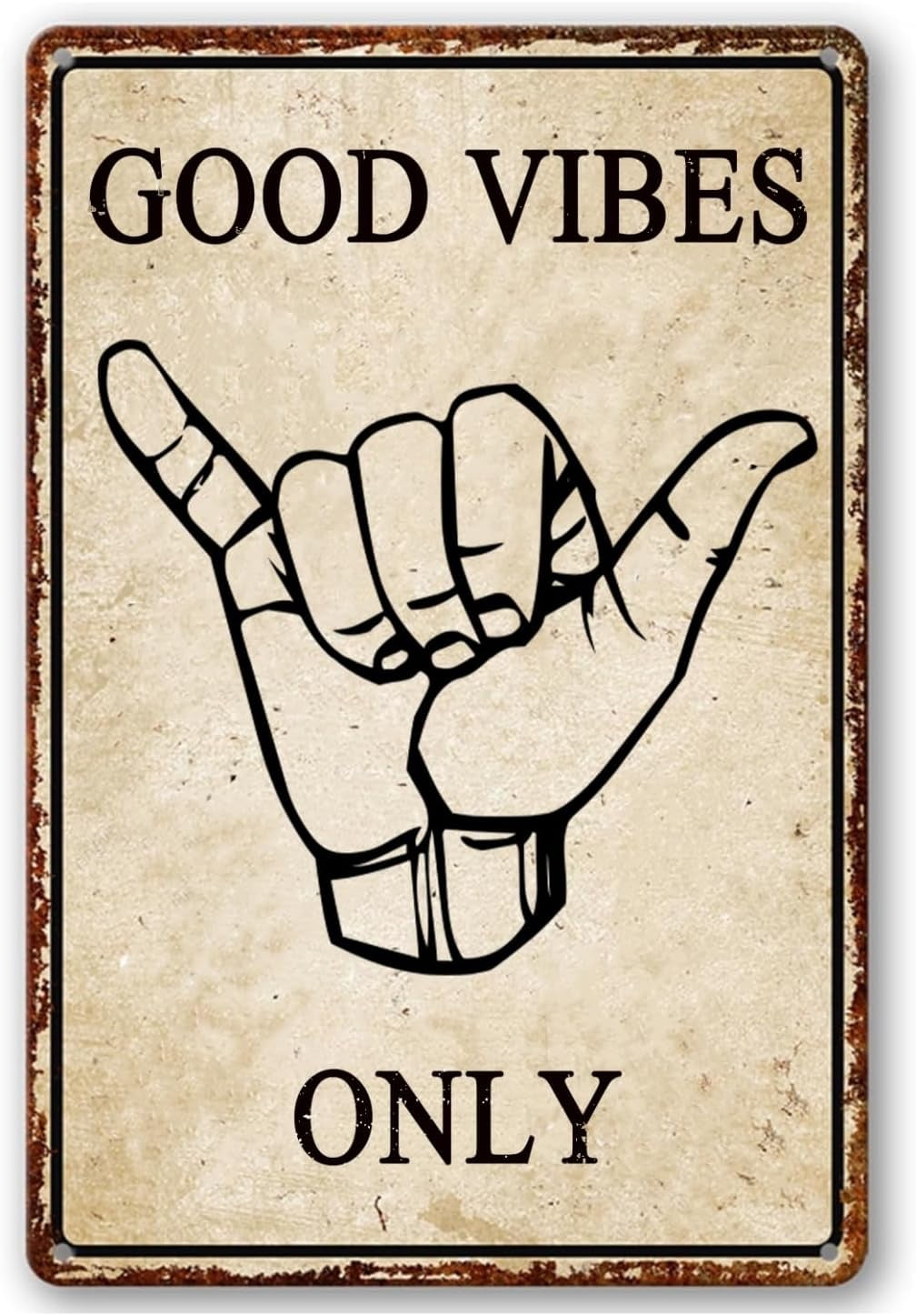 Metal Tin Sign Good Vibes Only Sign Vintage Road Signs Beach Room Decor ...