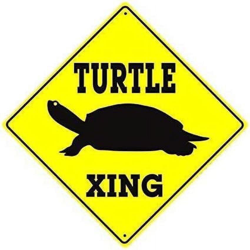 Metal Tin Sign Great Road Turtle Xing Crossing with Graphic Caution ...