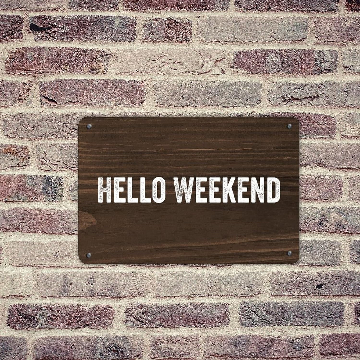 Metal Tin Sign Hello Weekends Wall Poster Garage Signs Bible Verse ...