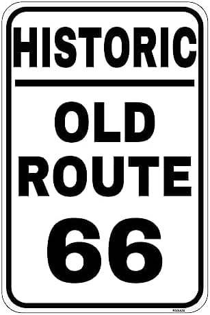 Metal Tin Sign Historic Old Route Route 66 Sign Caution Danger Safety ...