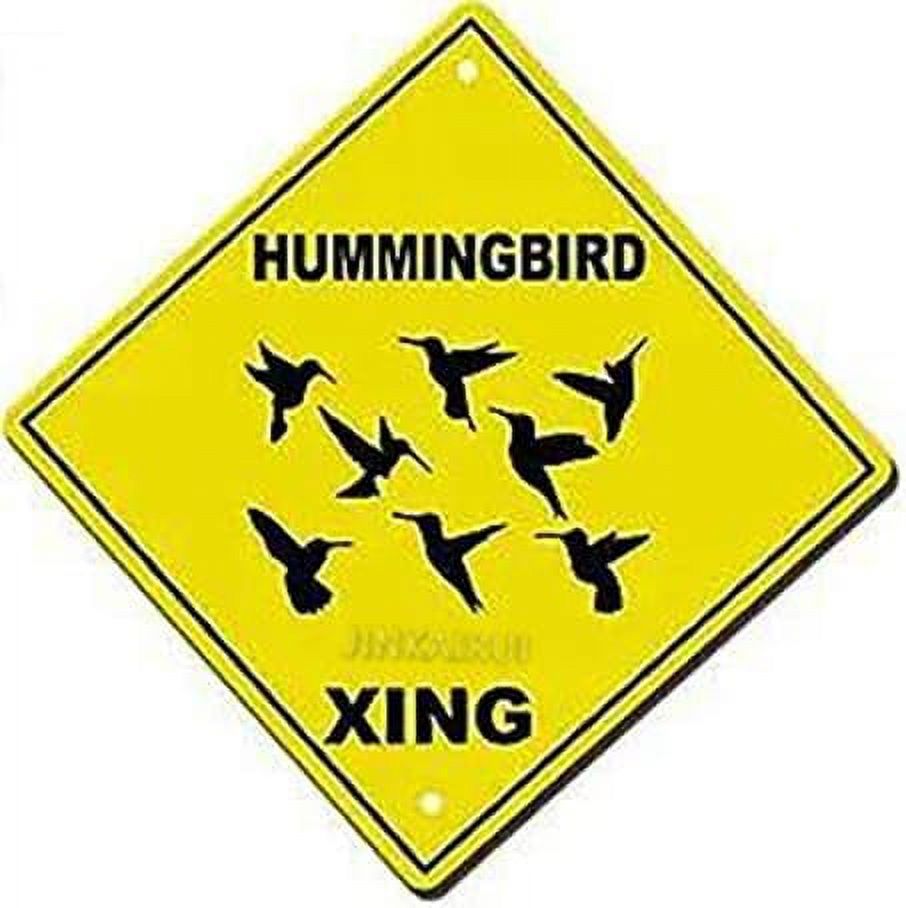 Metal Tin Sign Hummingbird Xing Sign For Home Office Bar Indoor Outdoor ...