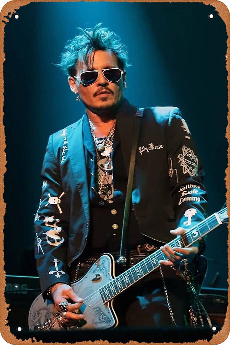 Metal Tin Sign - Johnny Depp Tin Poster 12 X 8 Inches - Walmart.com