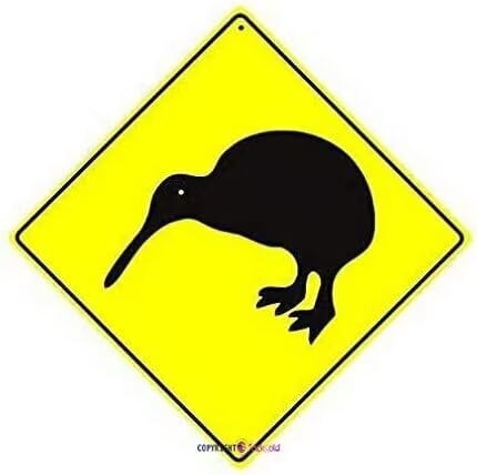 Metal Tin Sign/Kiwi Bird with Graphic Crossing Xing Wildlife Animal ...